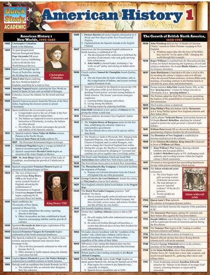 QuickStudy | American History 1 Laminated Study Guide – ANT Stores